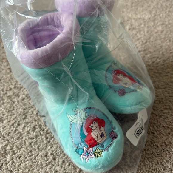 Disney | Shoes | Disney Little Mermaid Kids Booties Teal And Lavender ...